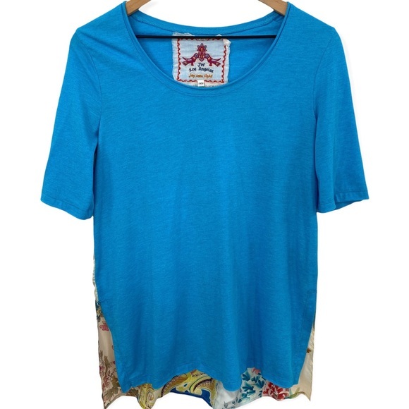 Johnny Was | Tops | Johnny Was Blue Patchwork Printed Back Flowy Short ...